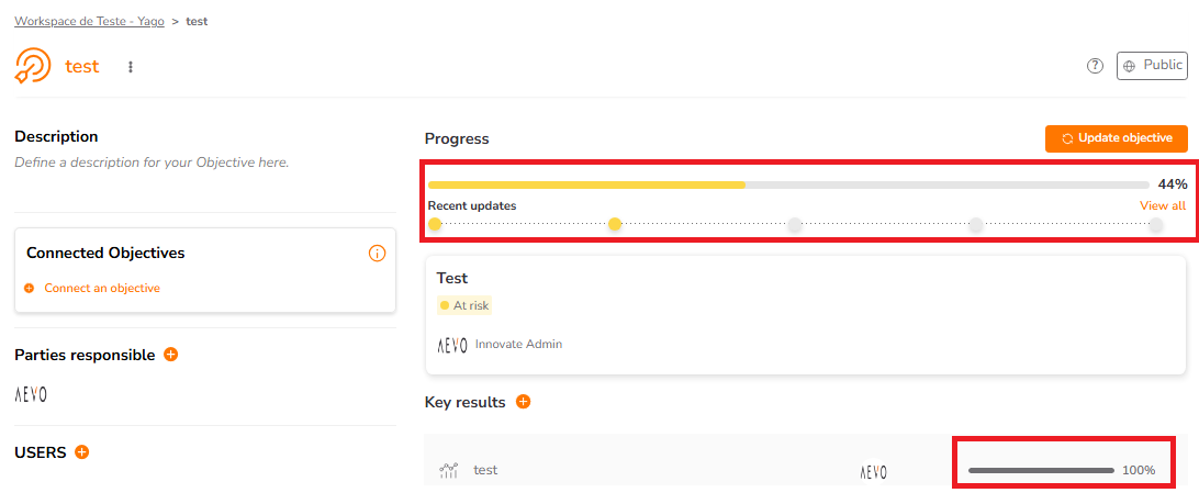 How to Update an Objective's Progress? – AEVO Support